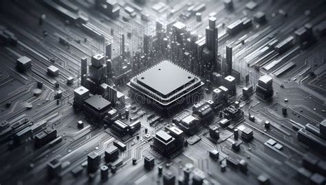 Abstract Background Inside Of A Futuristic Computer Hardware Stock Illustration Illustration