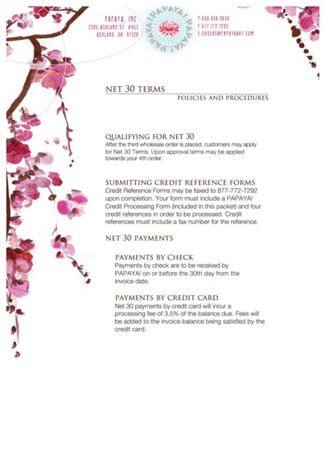 Credit Processing Form Printable Pdf Download