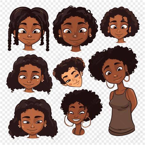 아프리카 헤어스타일 Png 일러스트 및 벡터 이미지 무료 다운로드 Lovepik