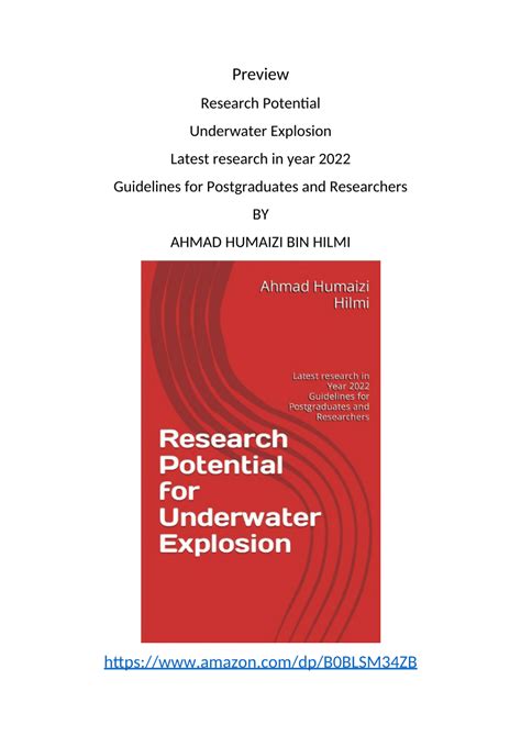 Pdf Research Potential For Underwater Explosion Latest Research In