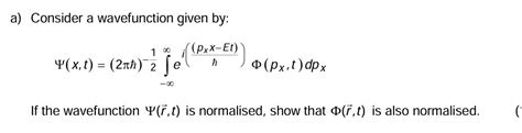 A Consider A Wavefunction Given By StudyX