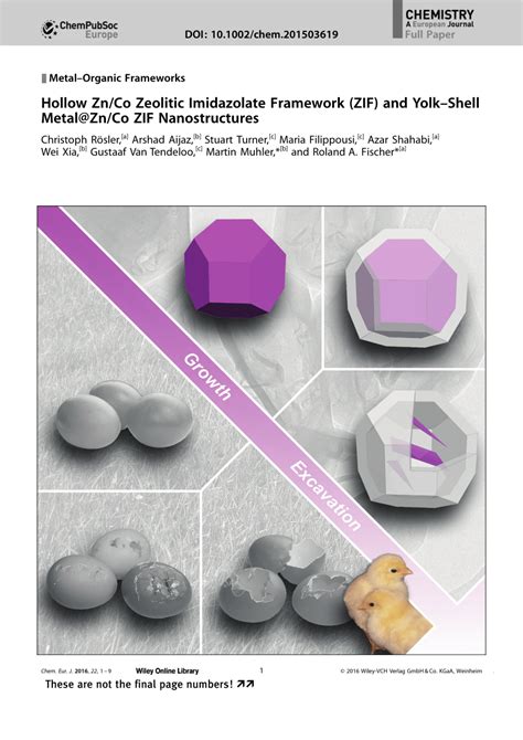 Pdf Hollow Znco Zeolitic Imidazolate Framework Zif And Yolkshell