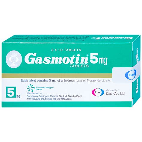 Gasmotin 5mg Thuốc Chống Viêm Loét Dạ Dày 3 Vỉ X 10 Viên