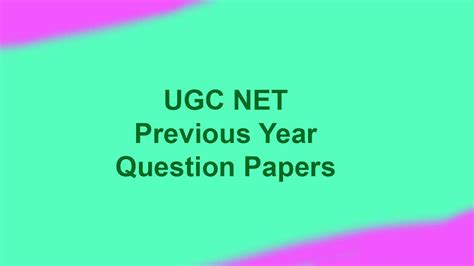 Ugc Net Previous Year Question Papers Pdf With Solutions