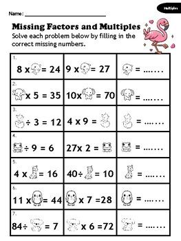 Free 4th Grade Factors And Multiples Worksheets By The Sleepless Guy