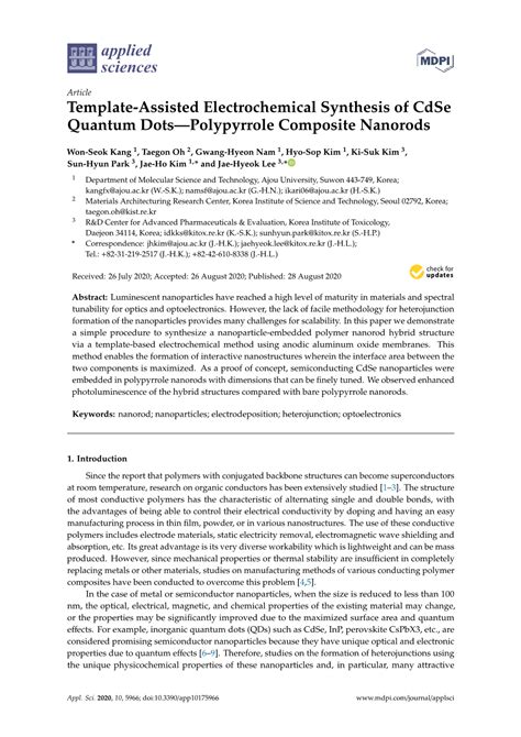 Template Assisted Electrochemical Synthesis Of Cdse Quantum Dots—polypyrrole Composite Nanorods