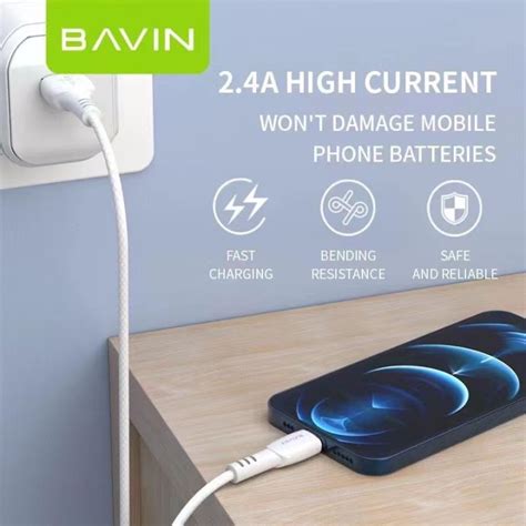 BAVIN CB221 2 4A USB Fast Charging Round Powerful Data Cable For Andriod Micro IOS IPhone Type C