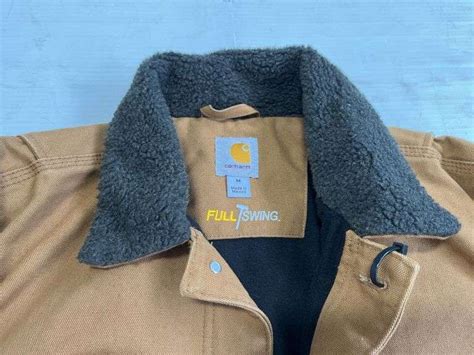 Carhartt Full Swing Fleece Lined And Fur Collared Jacket Size Medium