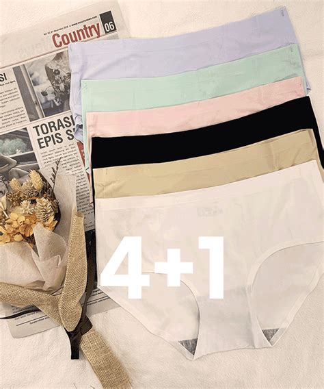 41당일출고 신축성좋은 노라인 삼각 무봉제팬티 누디팬티 레깅스 이너 팬티 일반 심리스팬티 5장세트 M 2xl 6color 에이블리