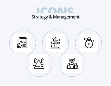Strategy And Management Line Icon Pack 5 Icon Design Gear Configure