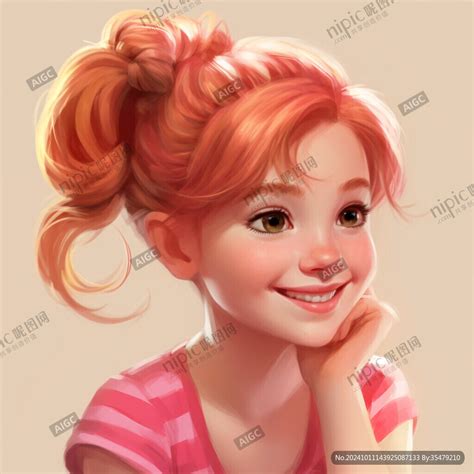 Ai创作图手绘俏皮女孩头像插画 写实人物插画 卡通写实人物 卡通粉色头发小女孩 小女孩头像插画 可爱少女头像人物手绘 高精女孩原画稿 甜美小女孩插画 写实卡通人物 聪慧的小女孩插画 插画小女孩