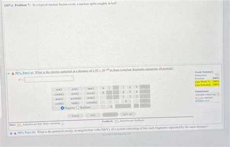 solved 10 problem 7 in a typical nuclear fission event