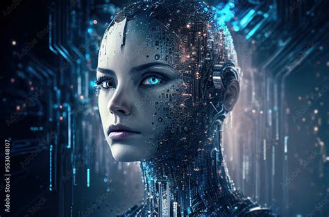 Artificial Intelligence Abstract Cyborg Android Generative Ai Stock Illustration Adobe Stock
