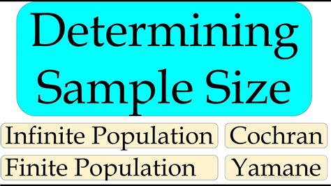 Determining Sample Size Cochran And Yamane Formula Finite And Infinite