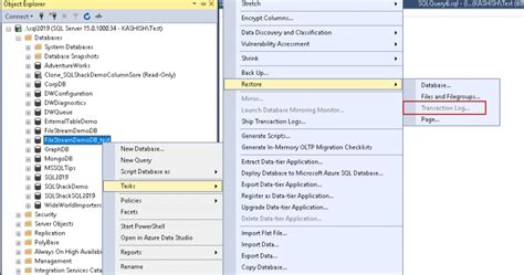 Restoring A Sql Server Filestream Enabled Database