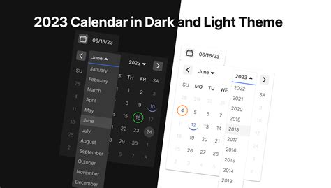 2023 date picker in light and dark theme community figma