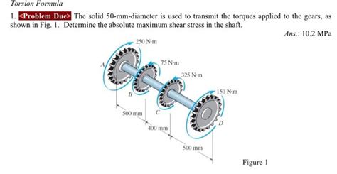 Solved 1 The Solid 50 Mm Diameter Is Used To Transmit The
