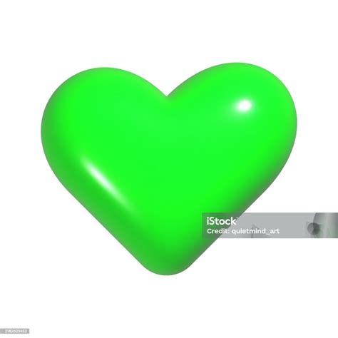 그린 하트 절연 3d 현실적인 벡터 일러스트 레이 션 플라스틱 반짝이는 사랑 상징 3차원 형태에 대한 스톡 벡터 아트 및 기타 이미지 3차원 형태 감정 공휴일