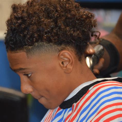 Taper Haircut With Lineup Curly Hair