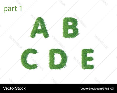 Caps Letter Text Of Green Grass Part One Vector Image