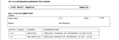 Test After 6 Month 4th Generation R Hiv