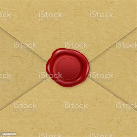 벡터 3d 현실적인 빈티지 편지 스탬프 브라운 크래프트 종이 봉투에 왁스 씰 왁스 왁스 스탬프 품질 인증서 라벨 문서 각인 휘장 태그 보증 비밀 서명 라벨 0명에 대한 스톡