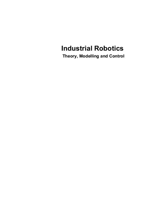 Pdf Industrial Robotics Theory Modelling And Control