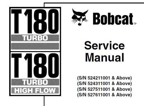 Bobcat T180 Turbo High Flow Compact Track Loader Service Manual 6902502