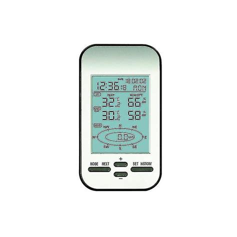 Wireless Anemometer Dual Mount Wind Sensor Lcd Weather Station Clock