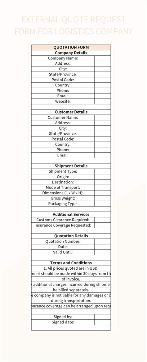 Free Transportation Quotation Templates For Google Sheets And Microsoft Excel Slidesdocs