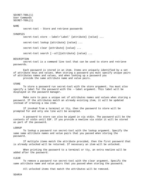 secret tool pdf password command line interface