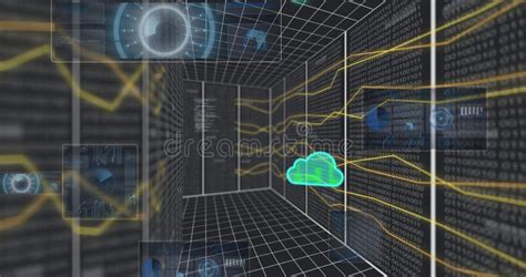Image Of Circles Clouds Lines Moving Computer Language Binary Codes