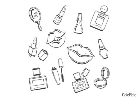 Раскраски Косметика для девочек распечатать на А4 бесплатно