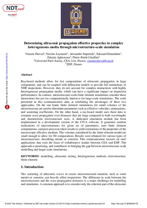 Pdf Determining Ultrasonic Propagation Effective Properties In Complex Heterogeneous Media