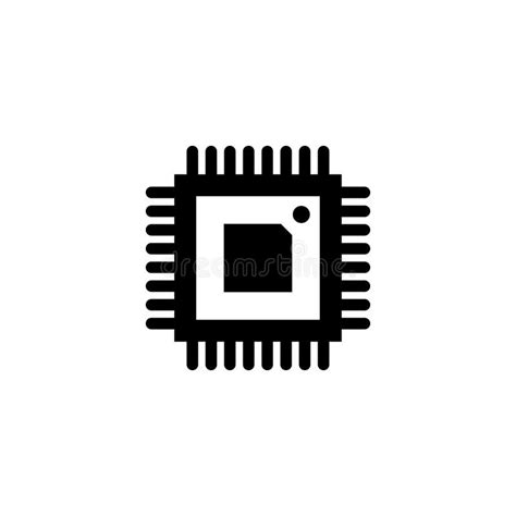 electronic chip vector icon isolated on white background computer chip