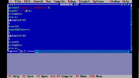 C Program To Count The Number Of Digits Before And After The Decimal Point Youtube