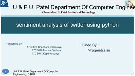 Sentiment Analysis Of Twitter Using Python Pptx Social Networking Internet