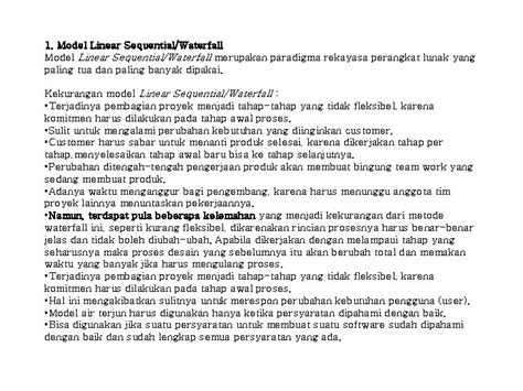 1 Model Linear Sequentialwaterfall Merupakan Paradigma Rekayasa Perangkat