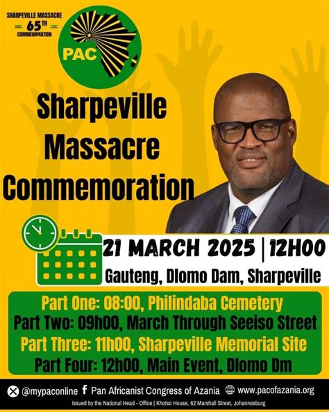 Pan Africanist Congress Of Azania Sharpeville Massacre Commemoration 2025 The Pan Africanist