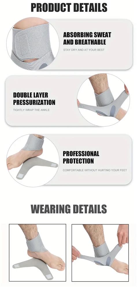 1pc 남성과 여성을 위한 실리콘 젤 패드가 있는 발목 지원 통기성 네오프렌 압축 조정 가능한 발목 버팀대 Temu Republic Of Korea