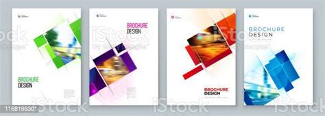 브로셔 커버 템플릿 레이아웃 디자인 세트입니다 기업 비즈니스 연례 보고서 카탈로그 잡지 전단지 모형 정사각형 모양의 창의적인 현대 밝은 컨셉 A4 용지에 대한 스톡 벡터