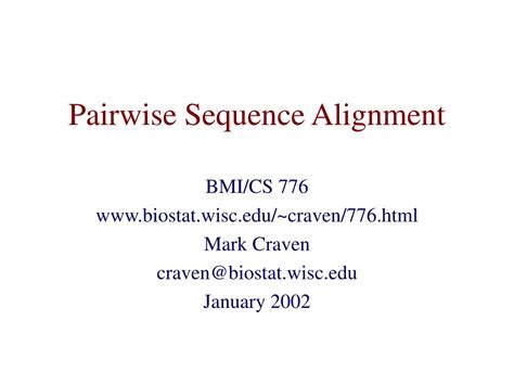 Ppt Pairwise Sequence Alignment Powerpoint Presentation Free Download Id5192376