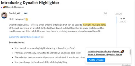 Dynalist Highlighter Web Highlighter Chrome Extension 🌈share And Showcase Dynalist Forum