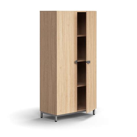 Cabinet Qbus 3 Shelves Leg Frame Handles 1636x800x420 Mm Silver