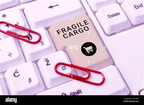 Handwriting Text Fragile Cargo Word Written On Breakable Handle With Care Bubble Wrap Glass