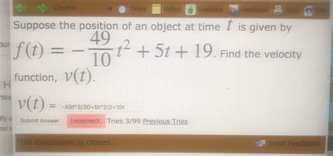 solved notes course feedback print evaluate timer info