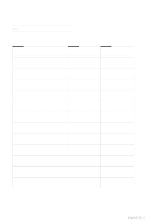 Organize Your Life With These Free 3 Column Templates Love Our Real Life