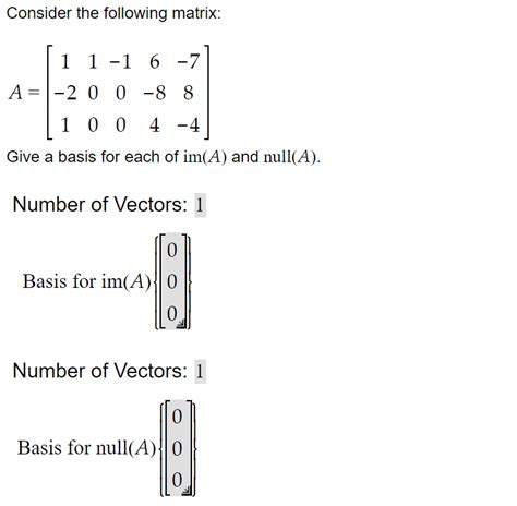 solved consider the following matrix 1 1 1 6 7 a 2 0 0 8 8