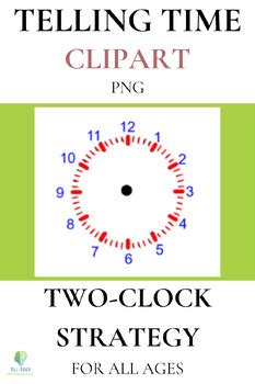 Color Coded Clock Clip Art For Teaching Analog Time By All Ages SPED Resources
