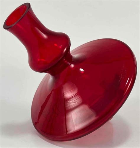 French Modernist Ruby Red Art Glass Vase